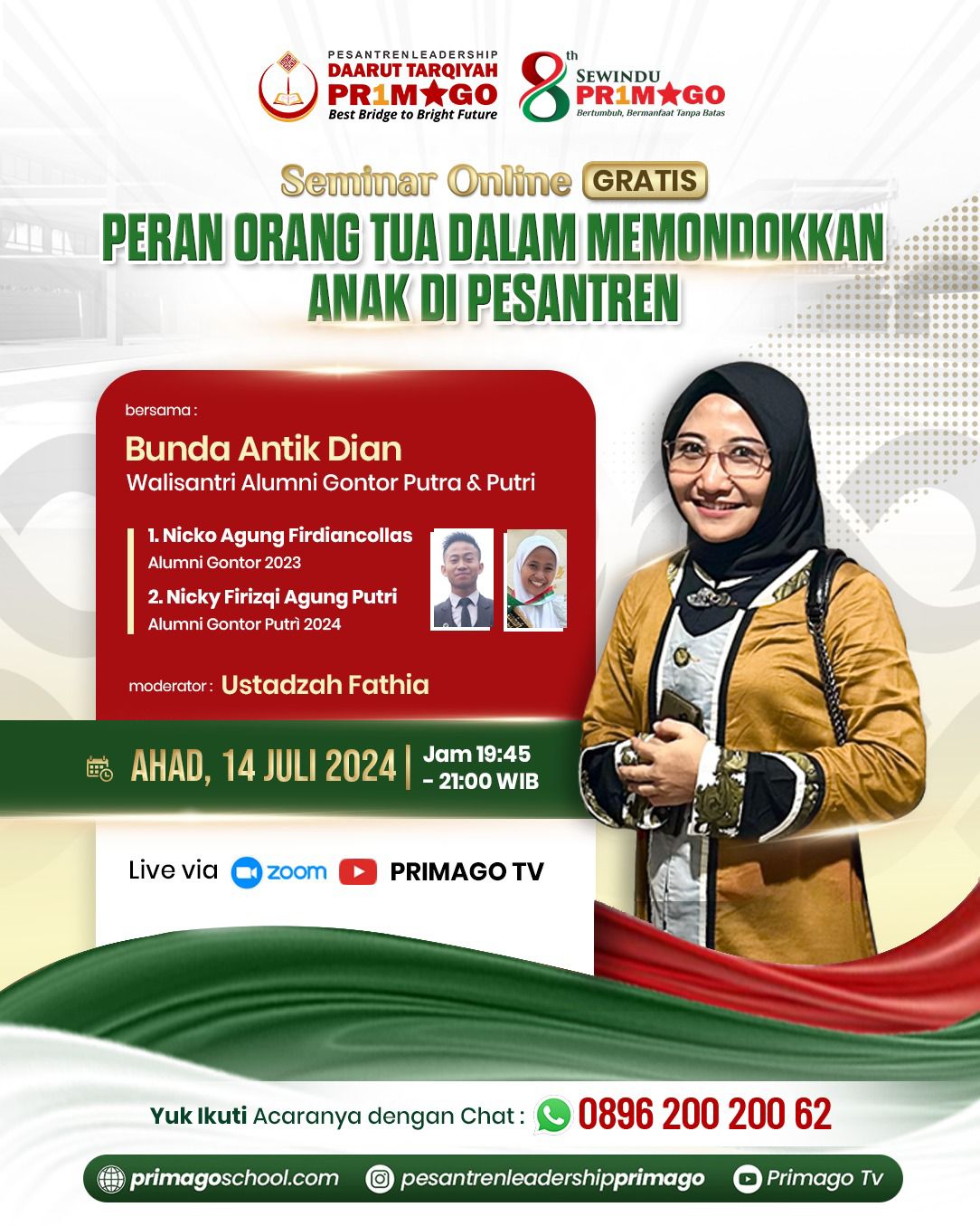 SEMINAR ONLINE PRIMAGO 2024“BAGAIMANA PERAN ORANG TUA DALAM MEMONDOKKAN ...